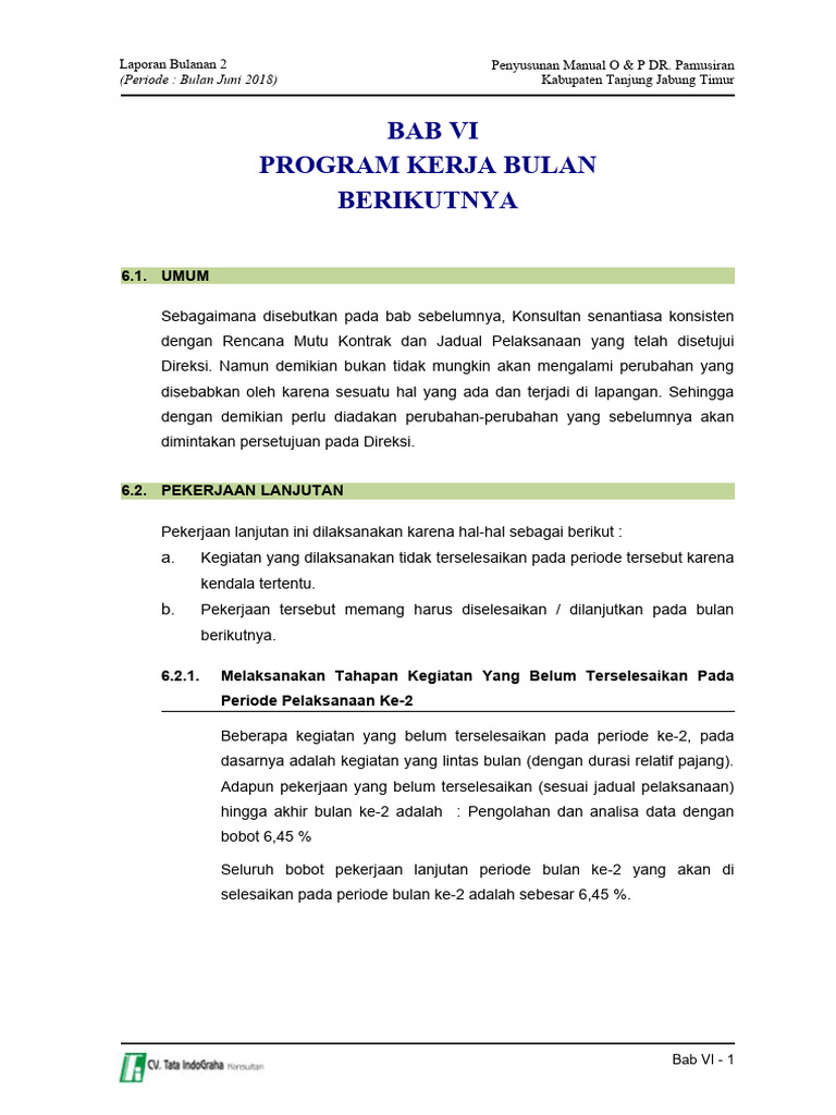 BAB 6. Program Kerja | PDF