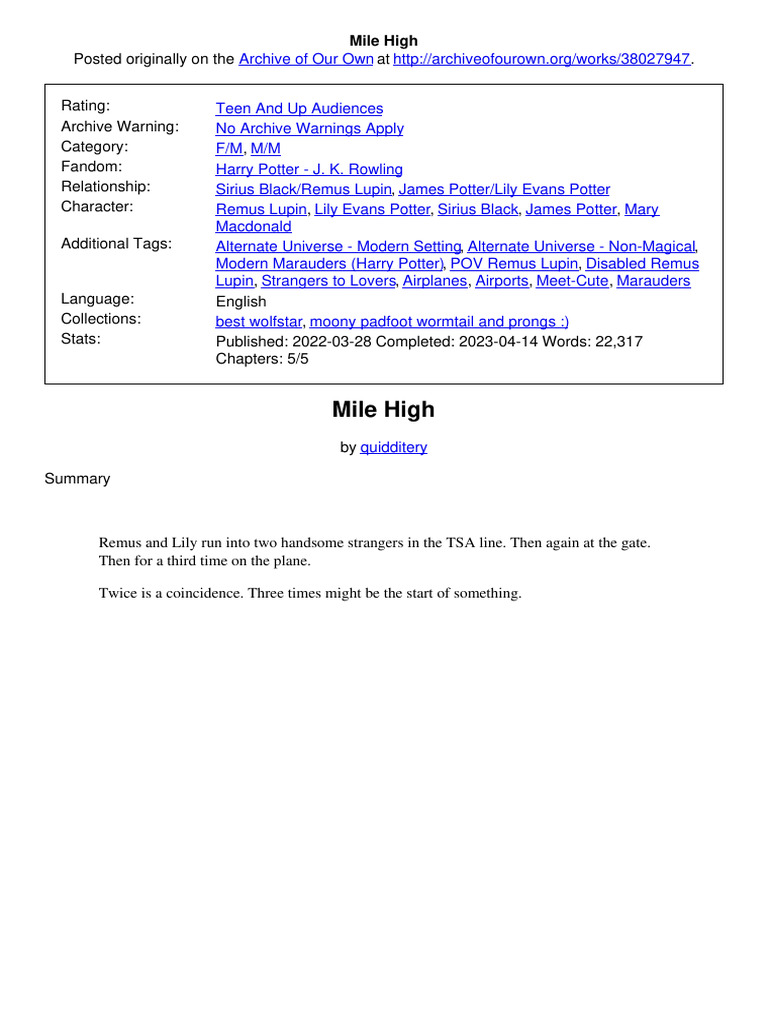 Mile High | PDF | Poetry