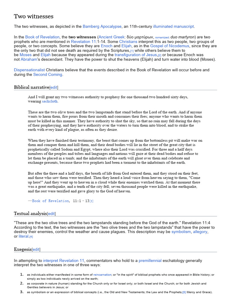 Two Witnesses | PDF | Religious Belief And Doctrine | Abrahamic Religions