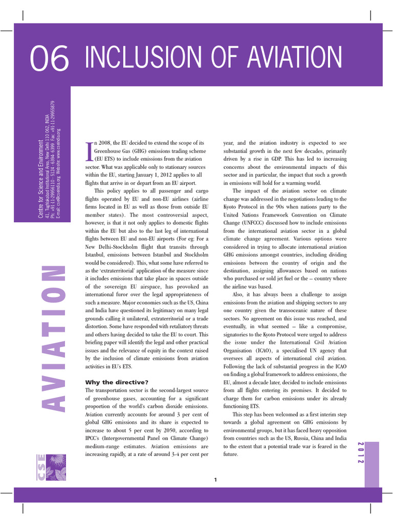 2012-EU ETS-Inclusion of Aviation Emission | PDF | Kyoto Protocol ...