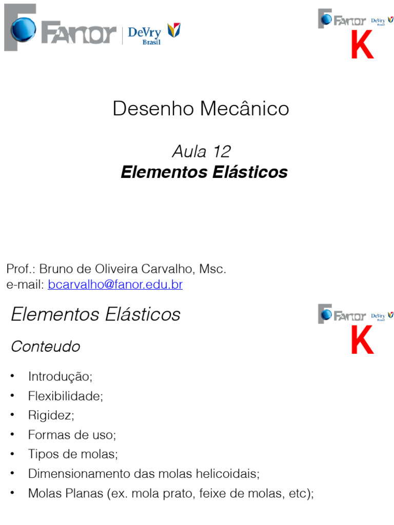 Aula 12 - Elementos Elasticos | PDF | Estresse (Mecânica) | Matéria