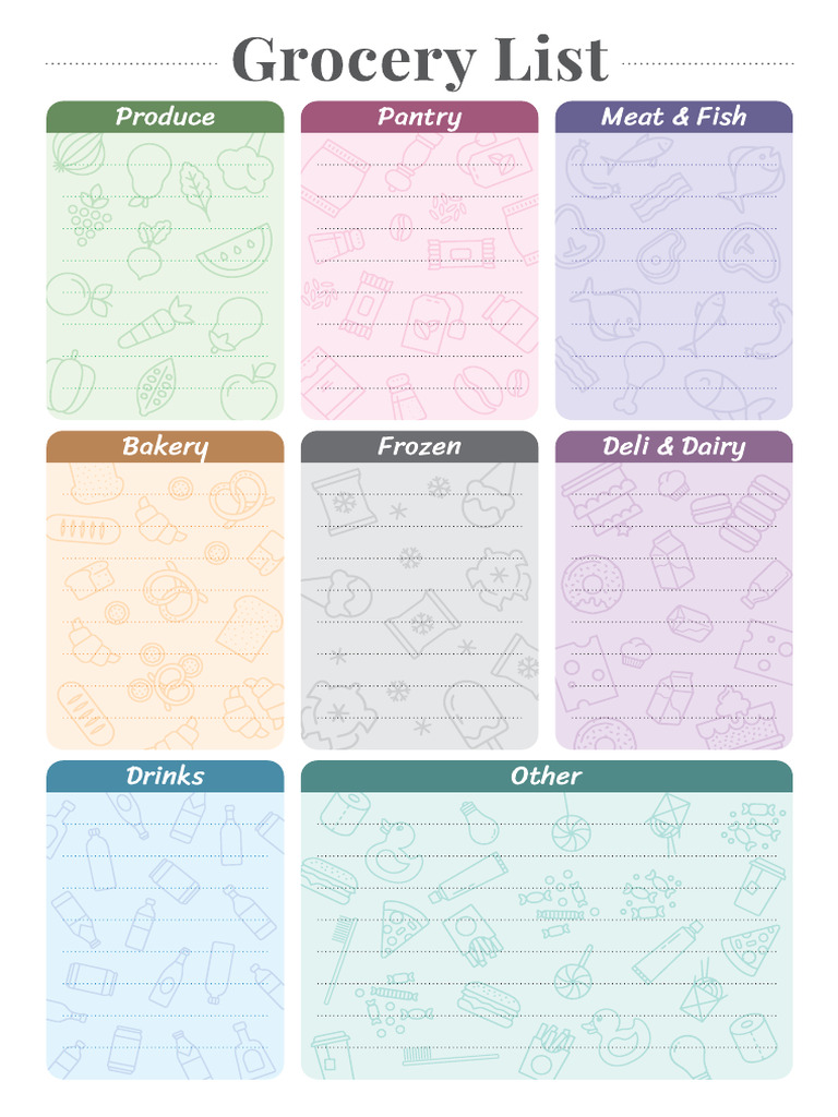 Grocery List Template | PDF