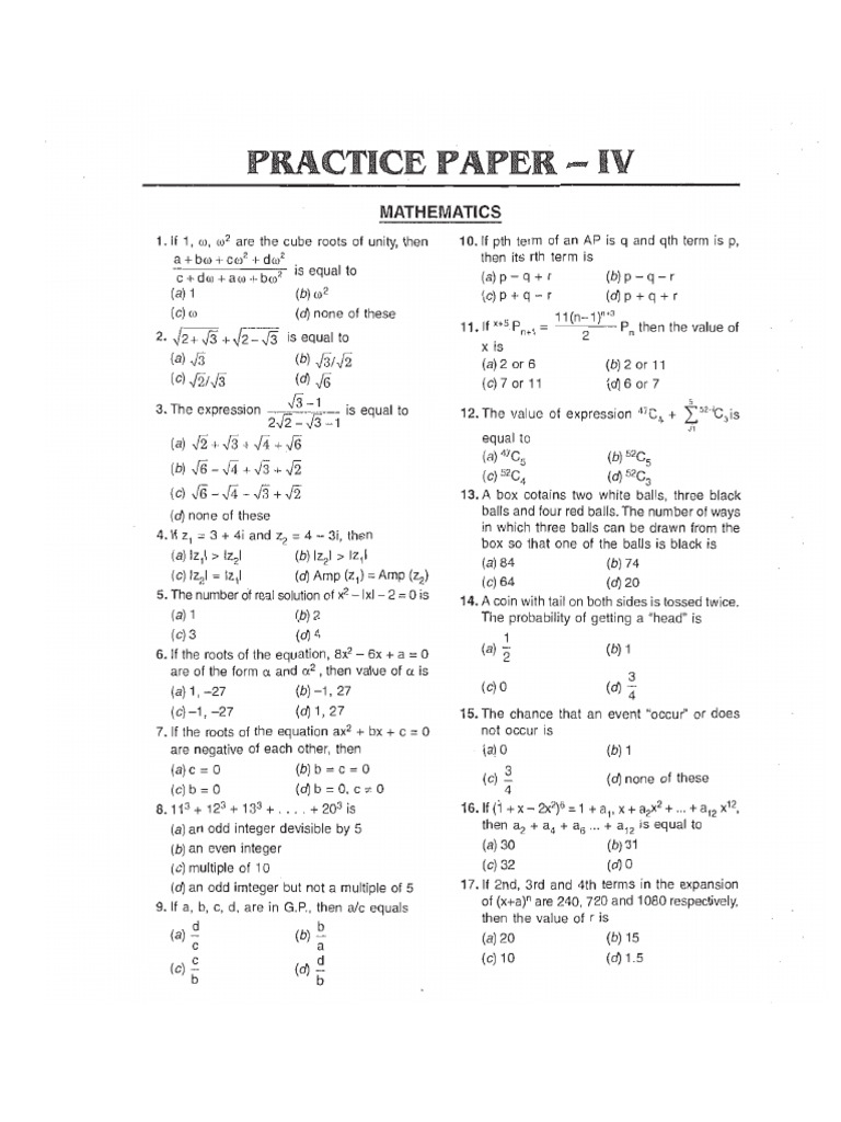 BITSAT Sample Paper 4 | PDF
