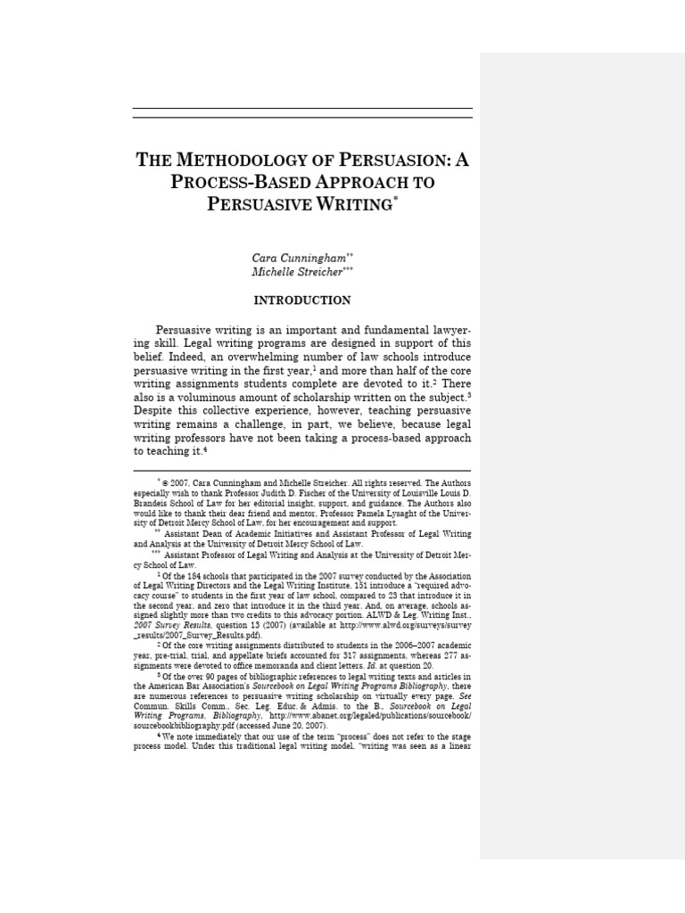 06 Methodology of Persuasion Cunningham and Streicher | PDF