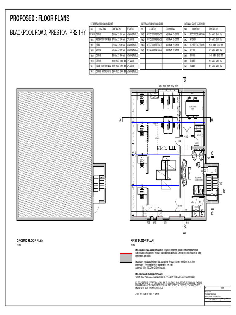 Proposed Floor Plans for Office Building | PDF | Drywall | Building ...