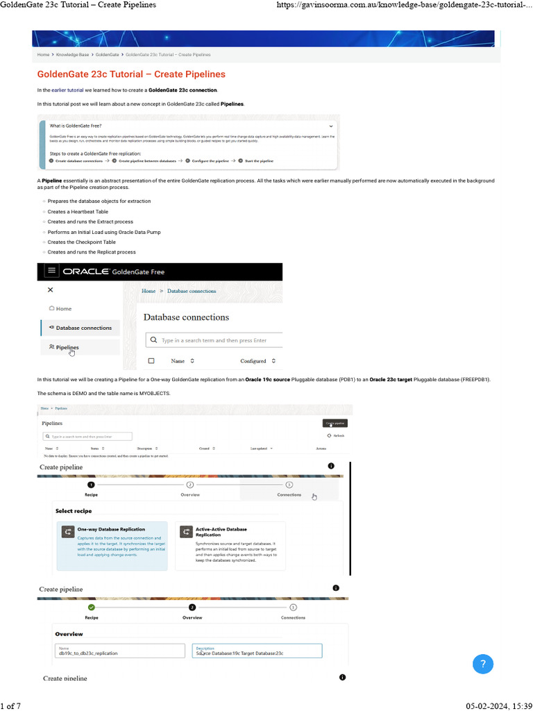 GoldenGate 23c Tutorial - Create Pipelines | PDF | Art | Computers