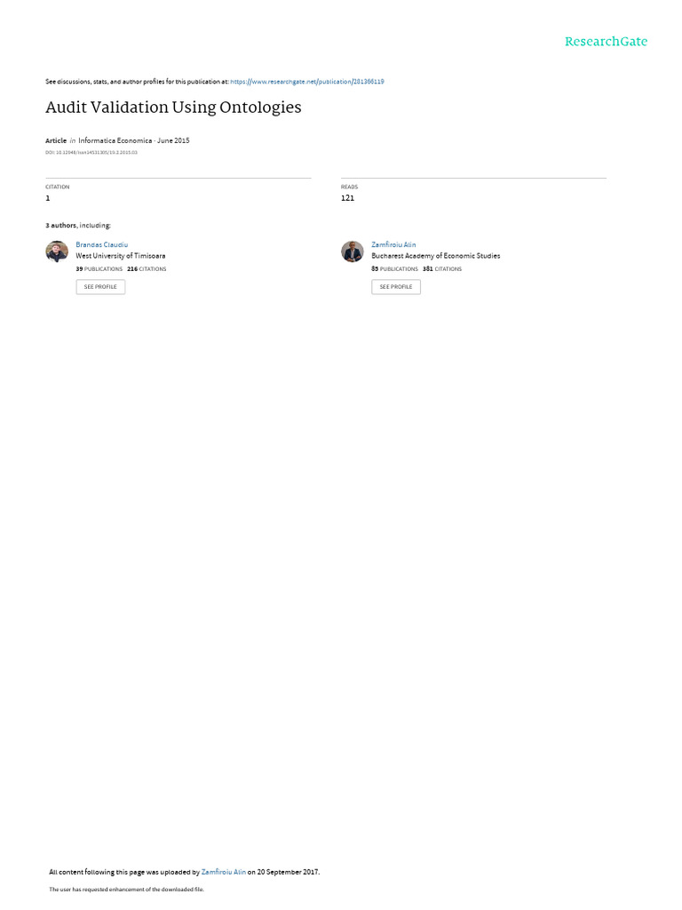Audit Validation Using Ontologies | PDF | Audit | Governance