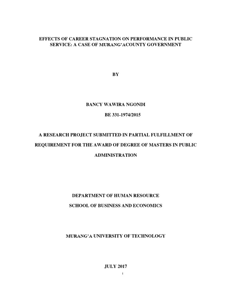 Effects of Career Stagnation in Public Service | PDF | Psychology ...