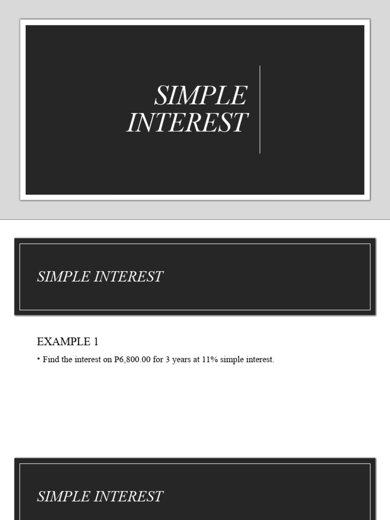 Simple Interest | PDF