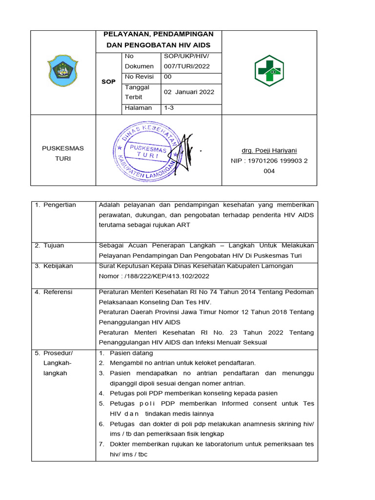 Sop PDP Hiv | PDF | Pengembangan Diri | Sains & Matematika