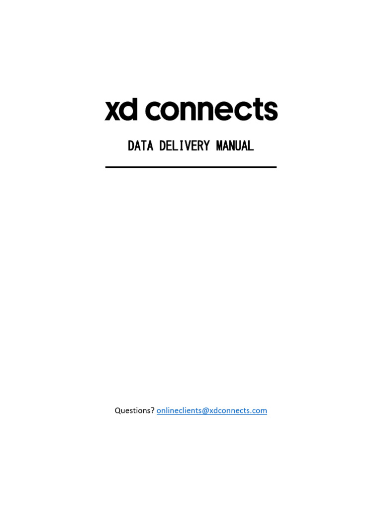 Data Delivery Manual XD Connects | PDF
