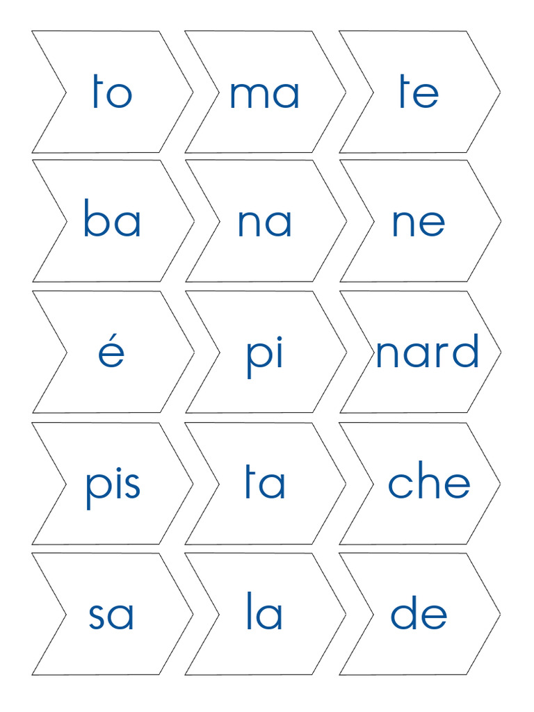 Puzzle Mots 3 Syllabes | PDF