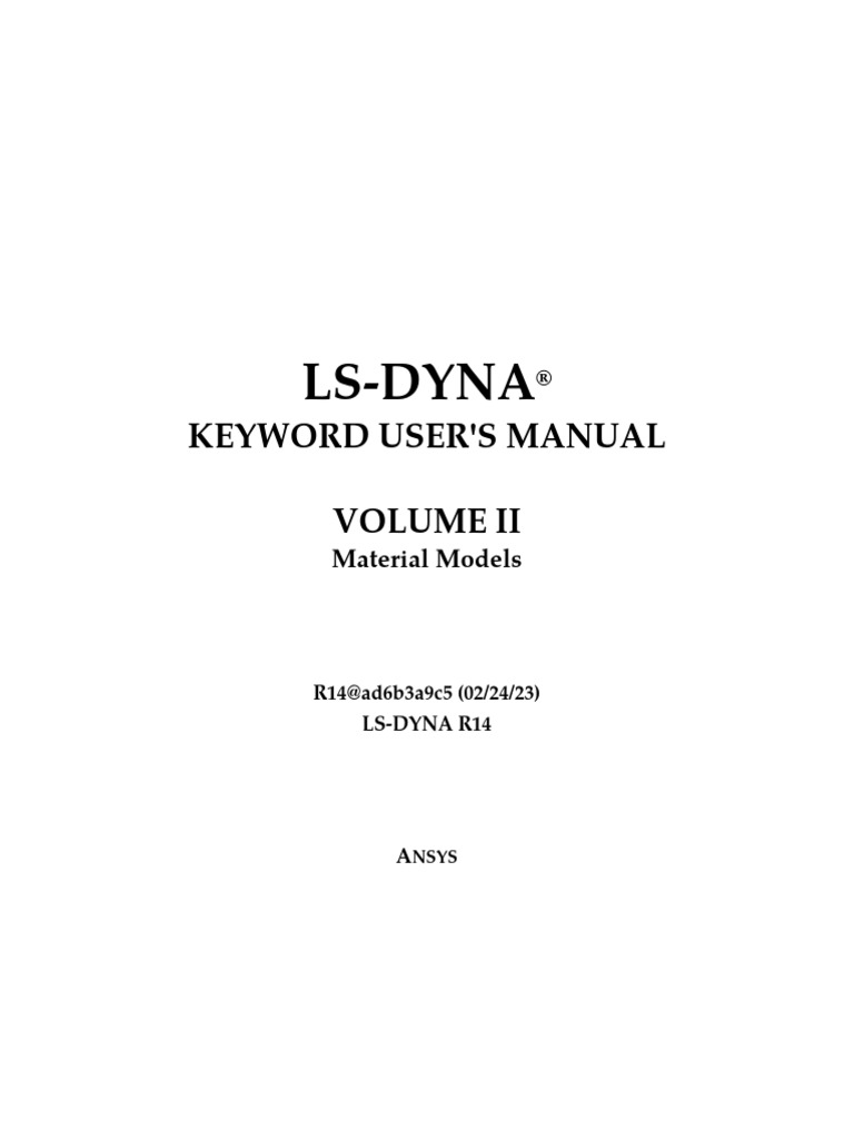 Ls-Dyna Manual Volume II r14 | PDF | Copyright | Freedom Of Expression Law