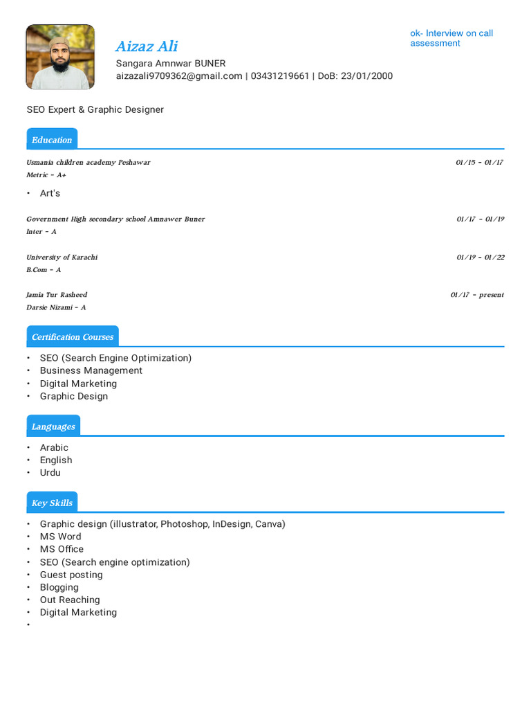 Aizaz Ali - Resume - CV | PDF
