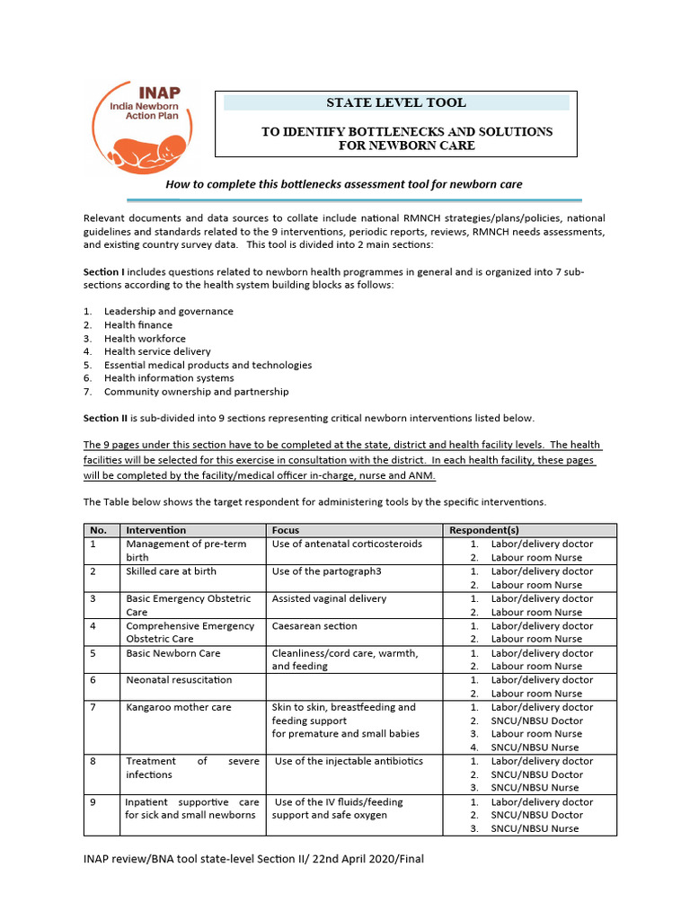 220422 Inap Bna State Level Tool Section Ii_final (1) | PDF