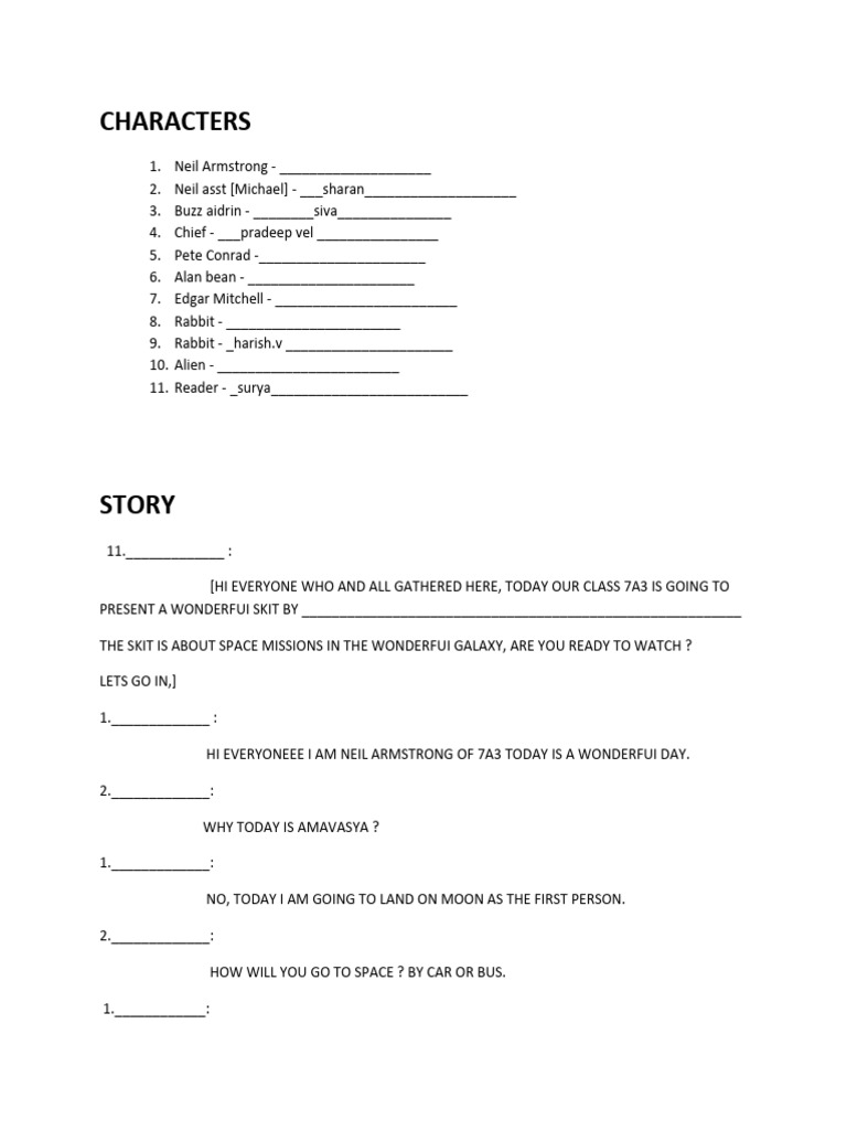 Space Mission Skit | PDF