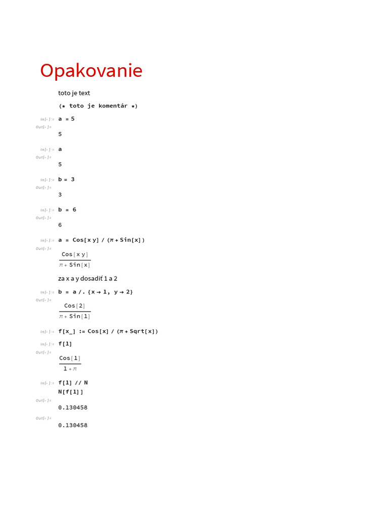 Cv1 M3 19.09.2023 Opakovanie A DR Poznamky Z Hodiny A Domaca Uloha | PDF