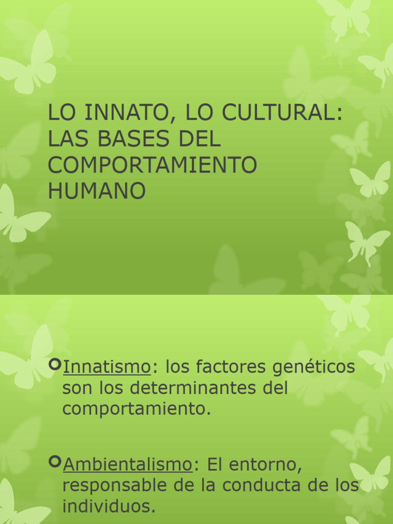 Lo Innato, Lo Cultural y El Proceso 2013 | PDF | Comportamiento | Sicología