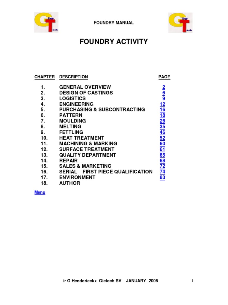 Foundry Manual Overview and Processes | PDF | Foundry | Casting ...