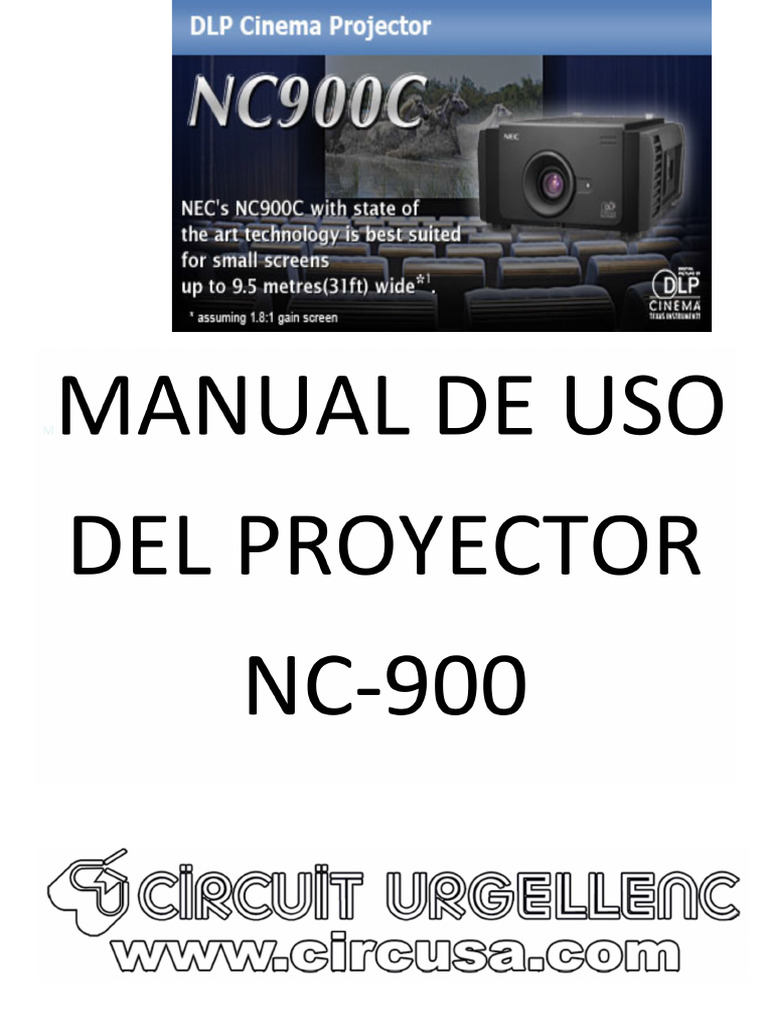 Manual Projector Nec900 | PDF