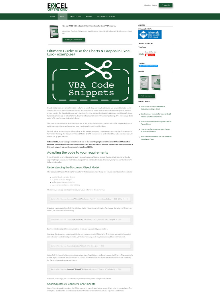 Ultimate Guide - Vba For Charts - Graphs in Excel (100+ Examples) | PDF ...