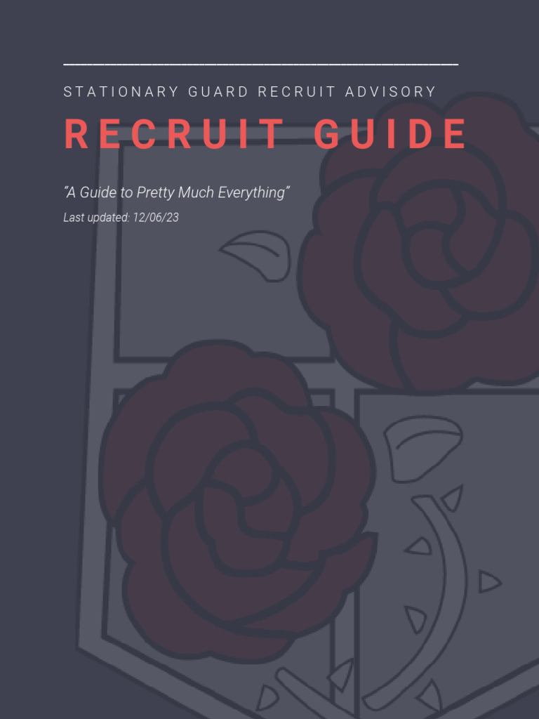 Stationary Guard Recruit Guide | PDF | Military Units And Formations ...