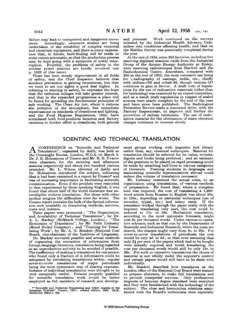 Scientific and Technical Translation | PDF | Polymers | Nature