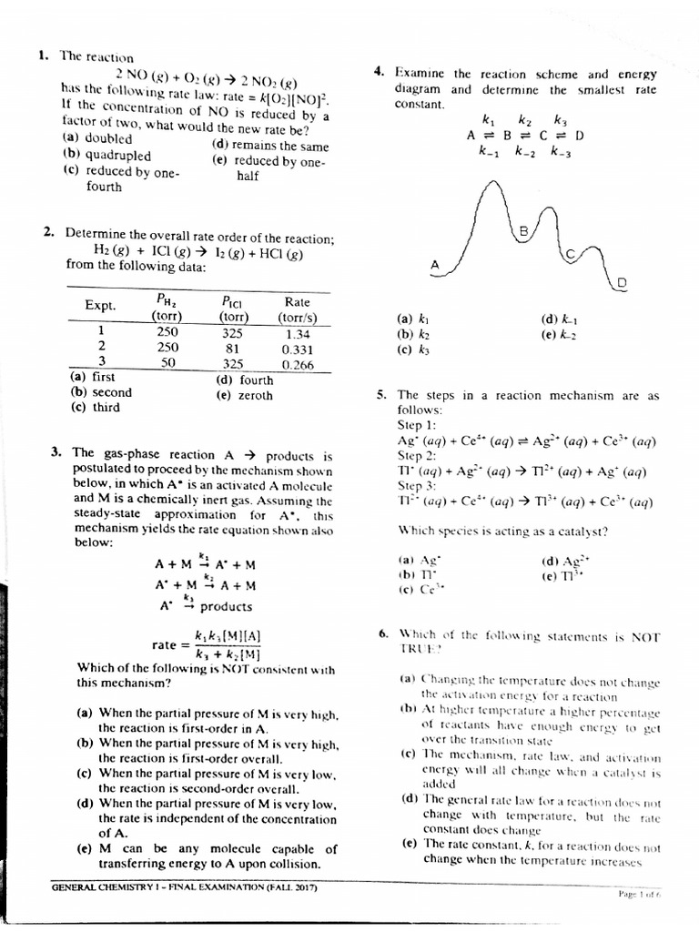 Final Chem 101 Fall 2017 | PDF