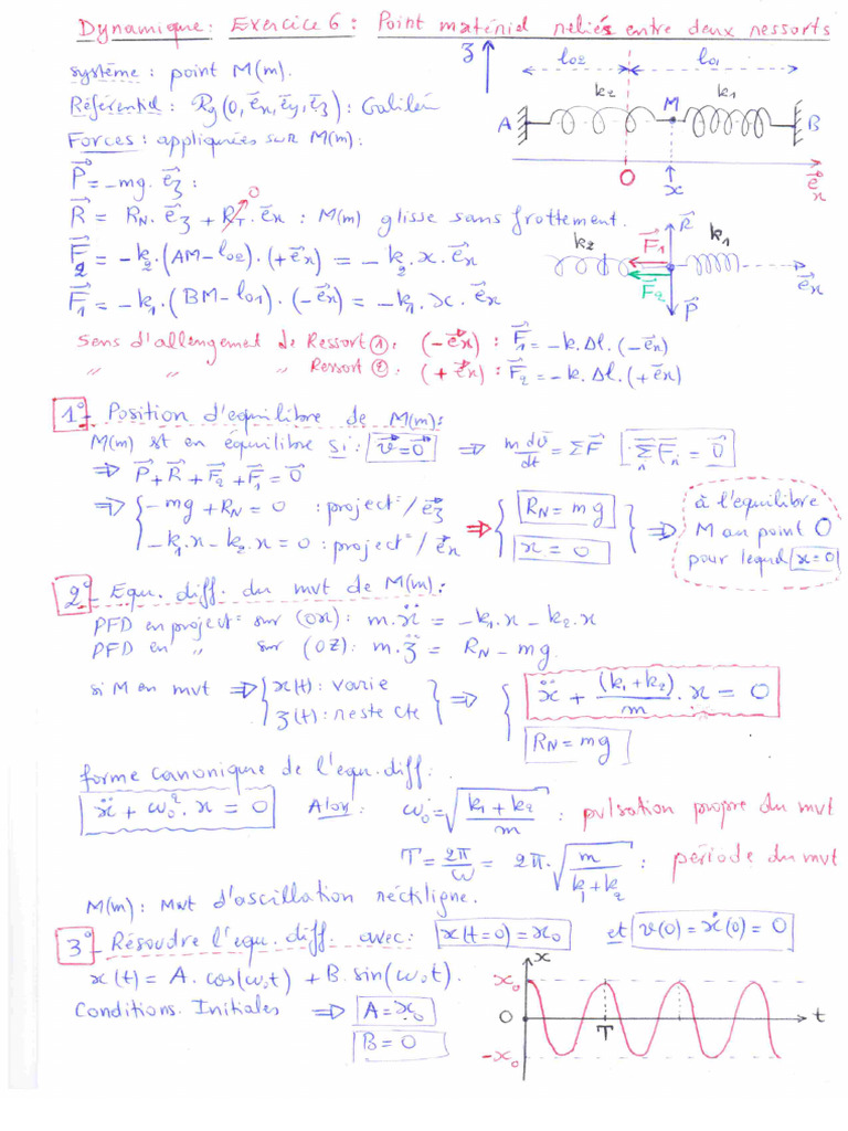 Dynamique1 Ex5 - Corrigé | PDF