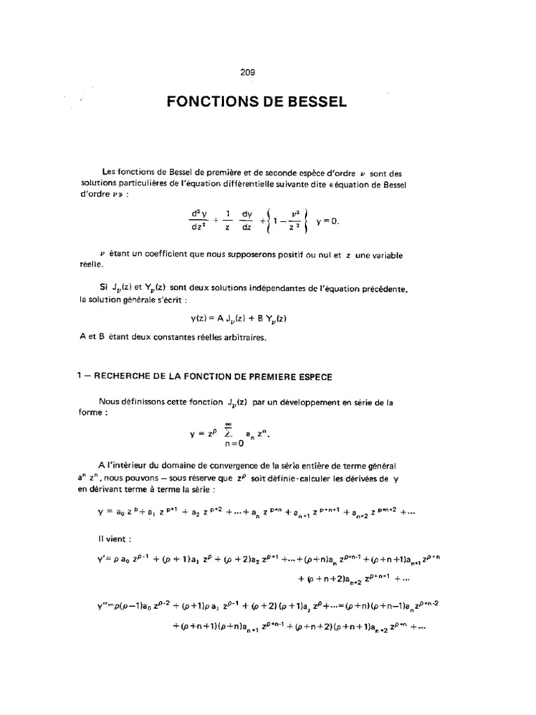 9-Fonctions de Bessel | PDF