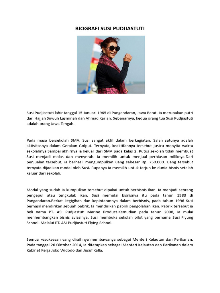 Biografi Susi Pudjiastuti | PDF