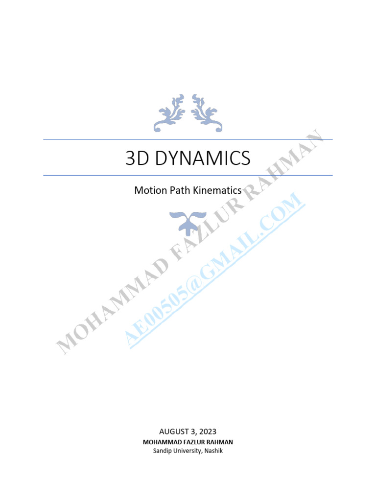 3D Dynamics - 0103 - Fundamentals of Kinematics - Motion Path ...