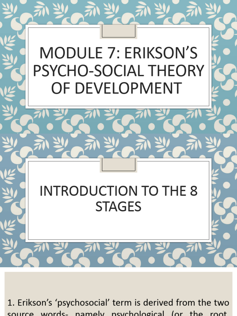 Profed Eriksons Psychosocial Theory of Development | Download Free PDF ...