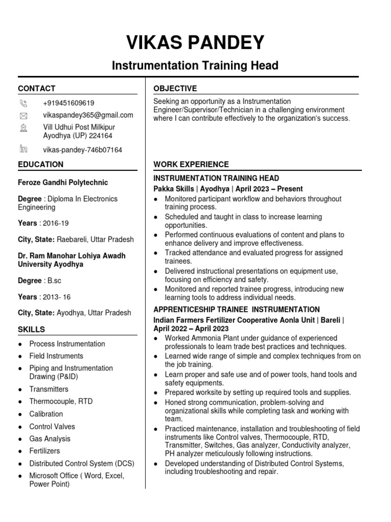 Vikas Pandey Resume Updated | PDF
