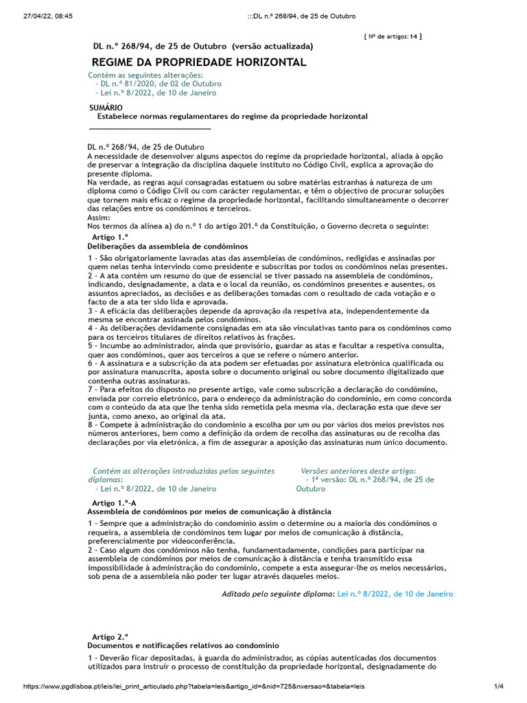 Regime da Propriedade Horizontal | PDF | Condomínio | Seguro