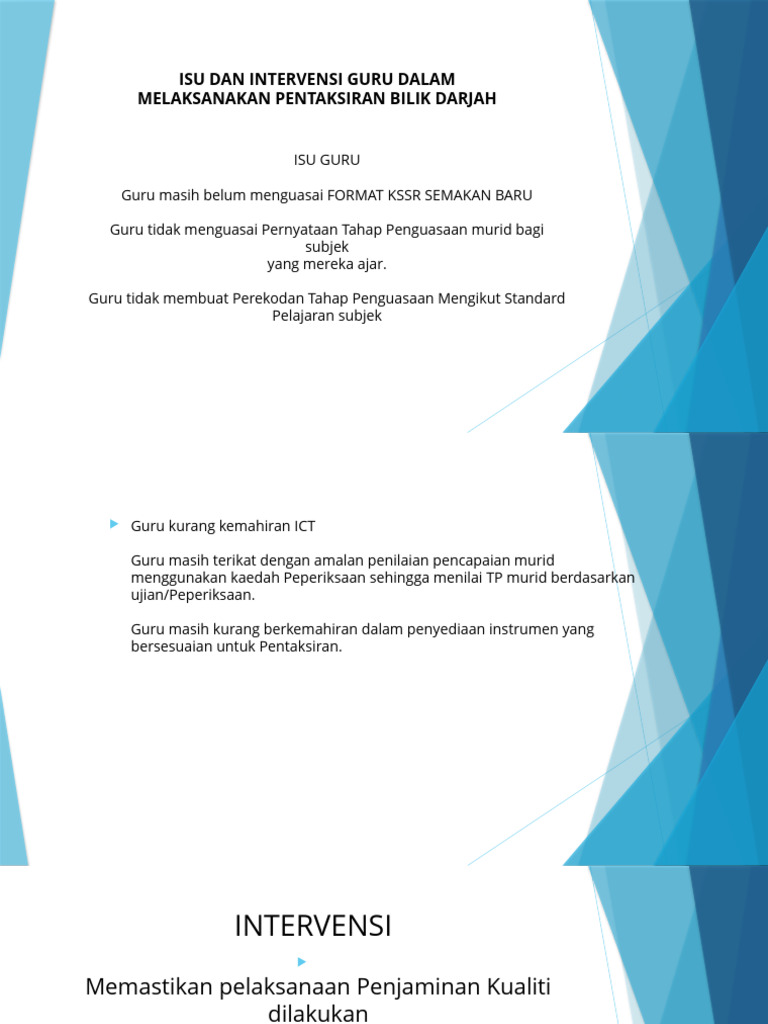 Isu Dan Intervensi Guru Dalam PBD | PDF