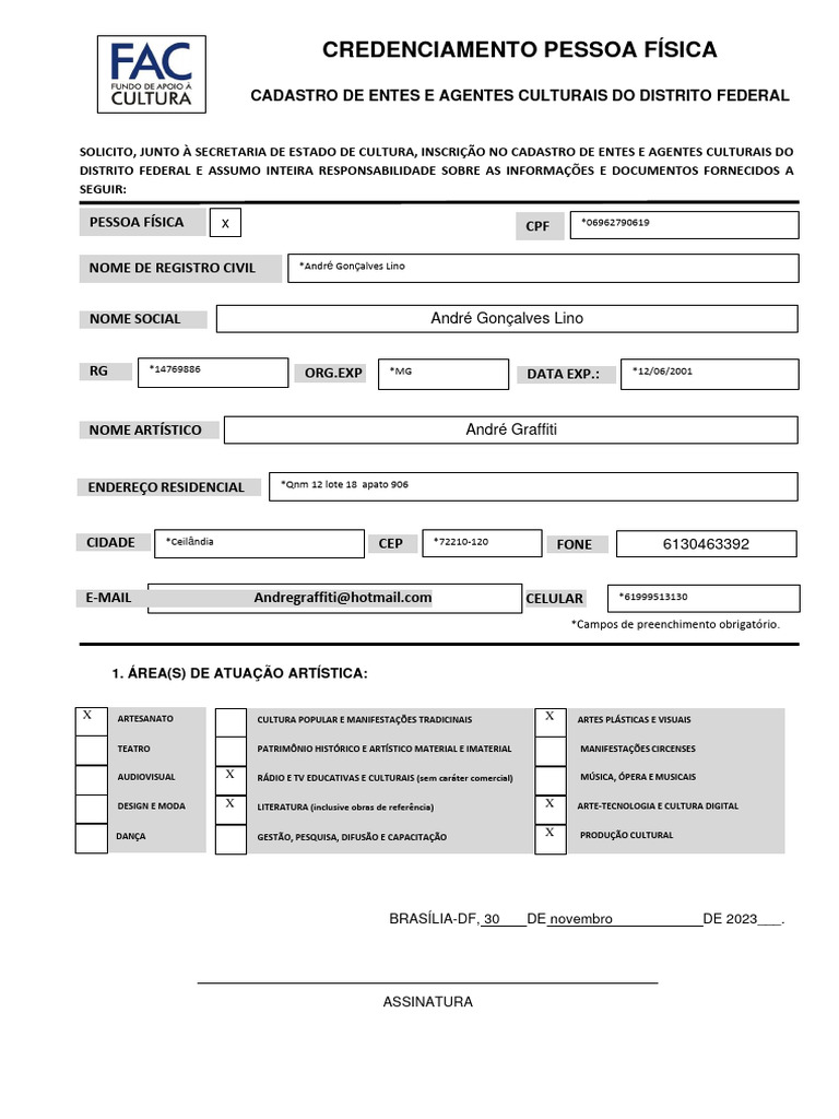 Formulário Credenciamento CEAC Atual PF | PDF