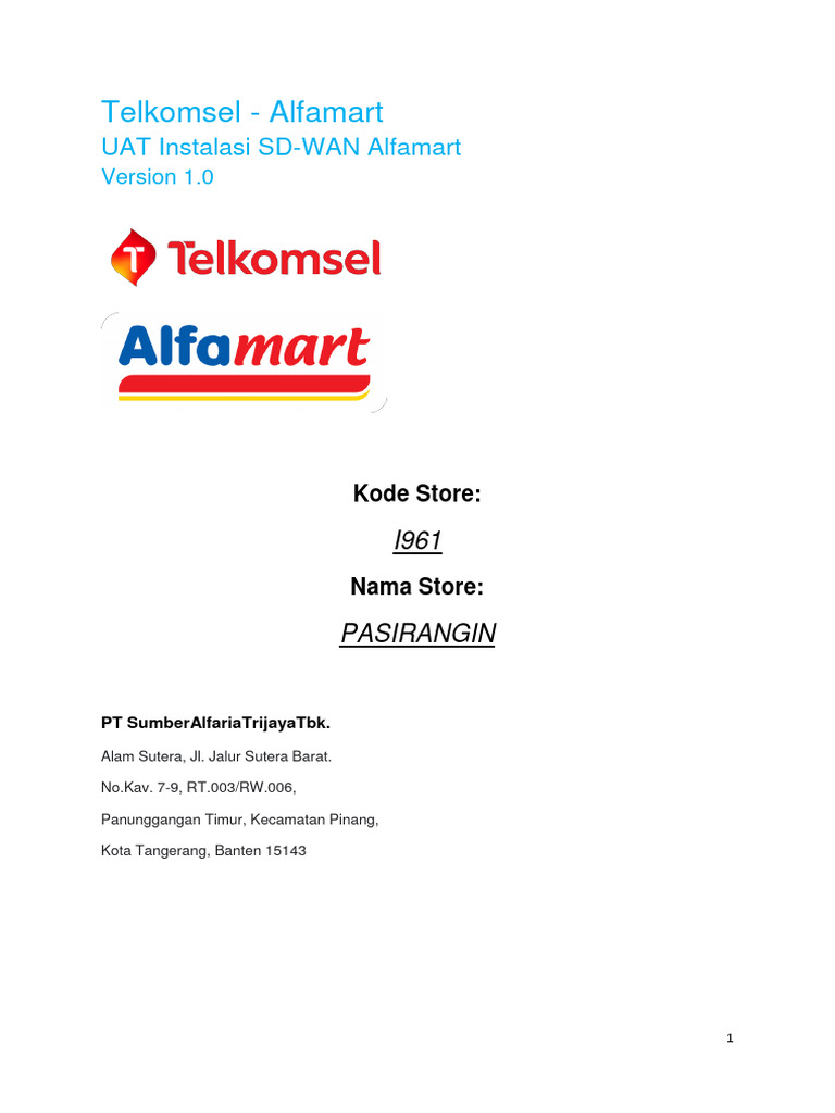 Contoh UAT-1 Alfamar | PDF