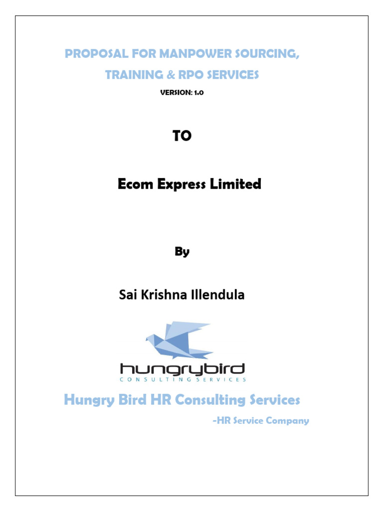 Hungry Bird Proposal For Ecom Express Limited | PDF