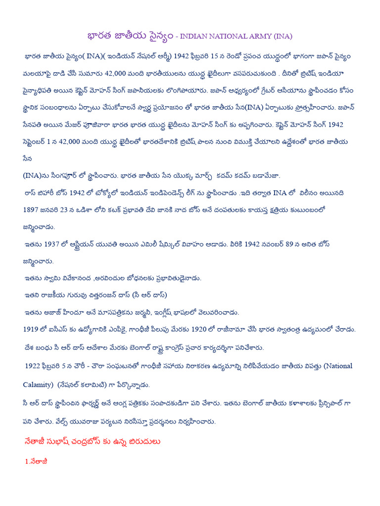 Indian National Army (Ina) | PDF