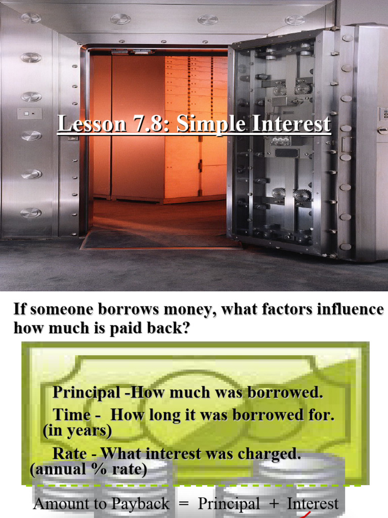 Simple Interest Pdf Interest Interest Rates