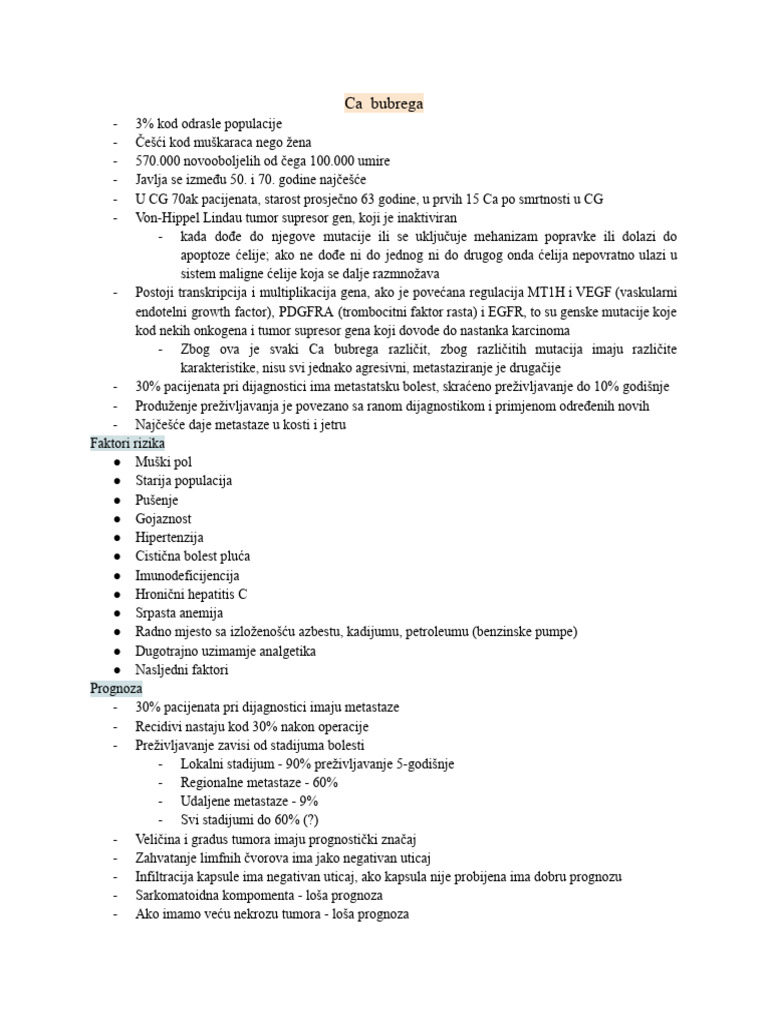 Tumori Urinarnog Trakta | PDF