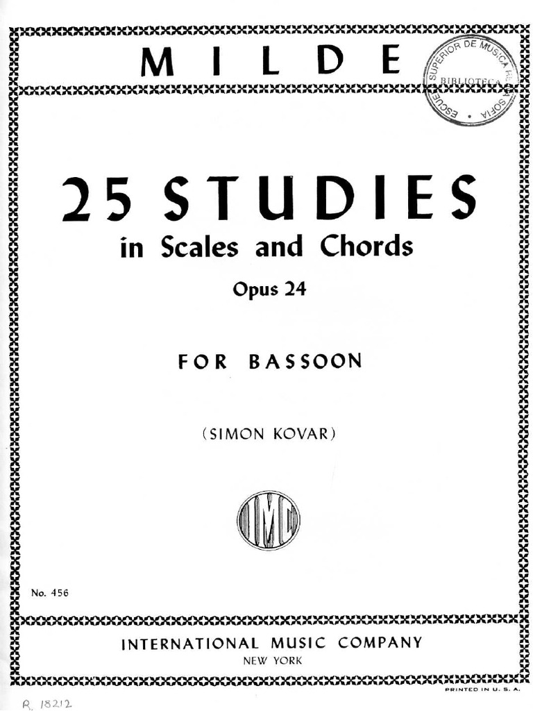 MILDE 25 Estudios de Escalas y Arpegios para Fagot Op 24 General | PDF