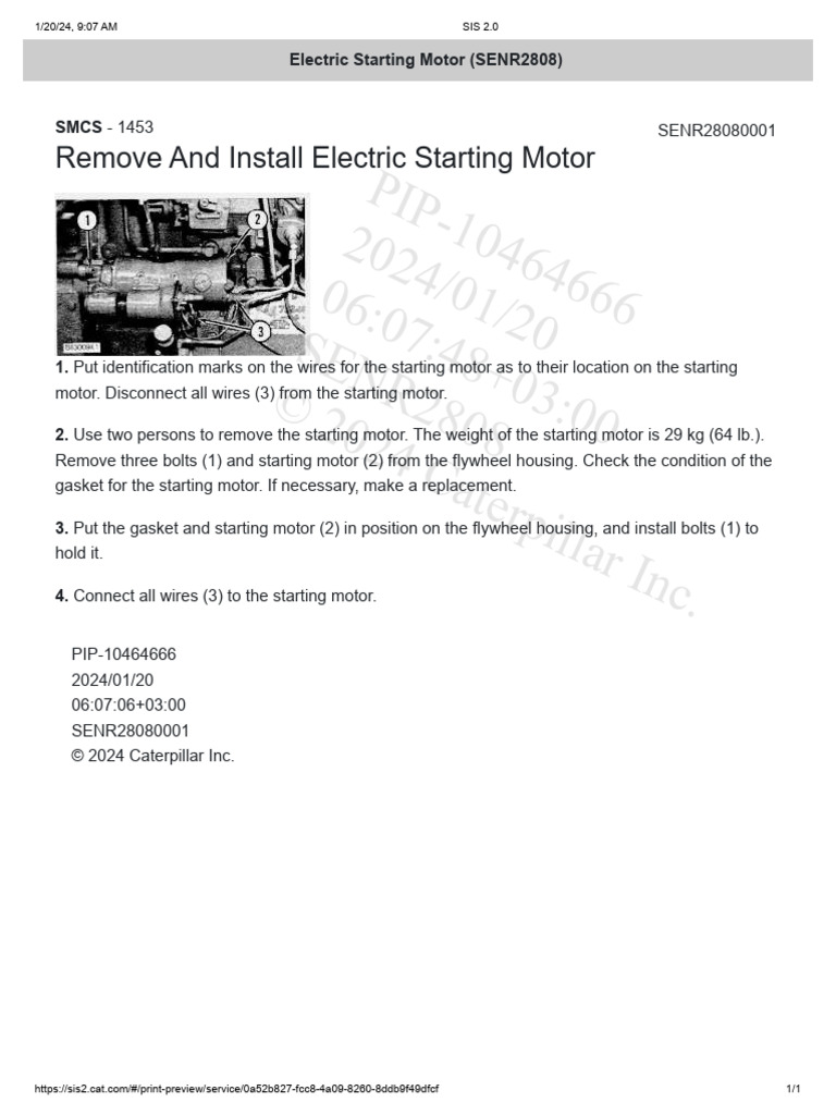 Electric Starting Motor | PDF