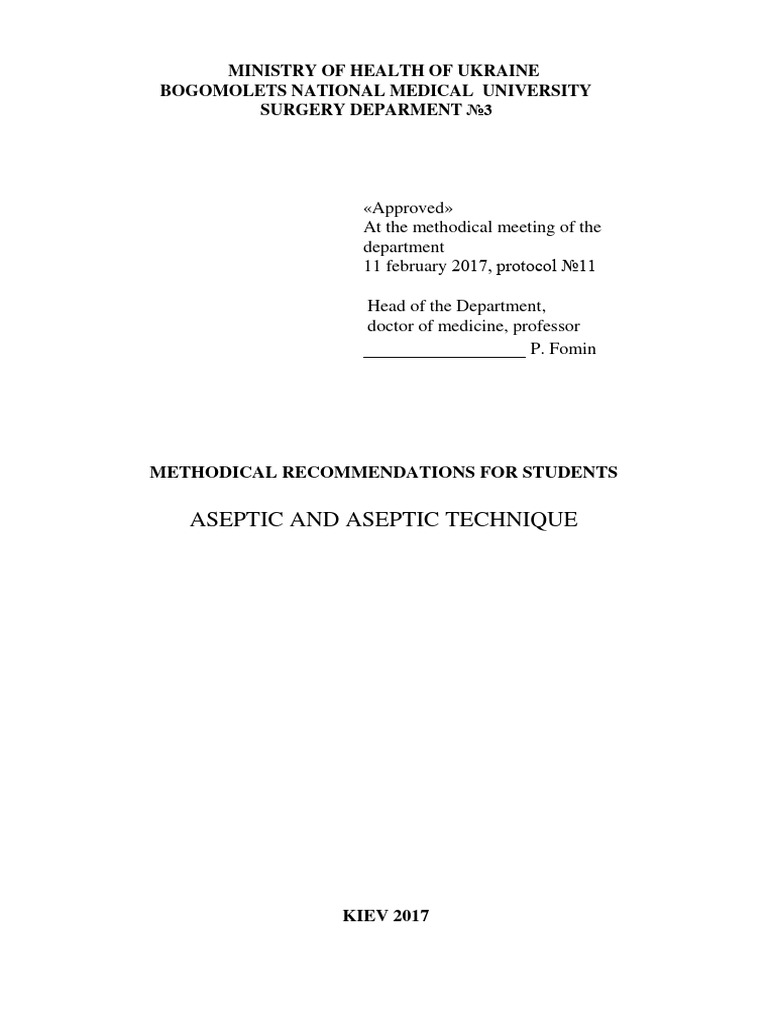 Aseptic and Aseptic Technique | PDF | Surgery | Hand Washing