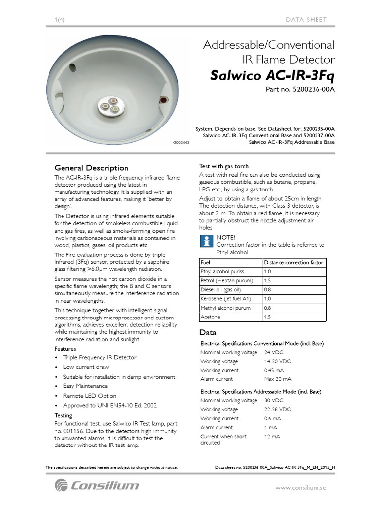 5200236-00A - Salwico AC-IR-3Fq - Addressable-Conventional IR Flame ...