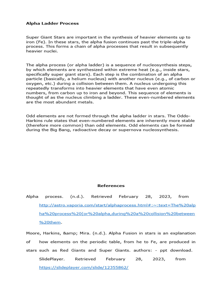 Alpha Ladder Process | PDF