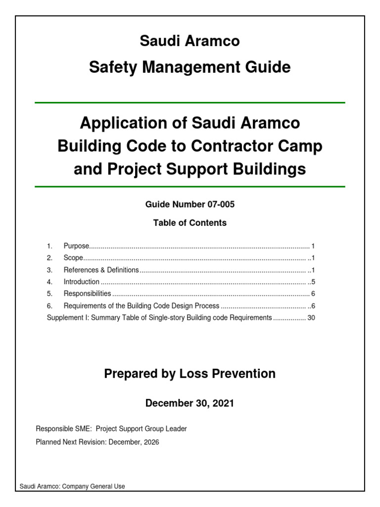 Aramco Building Code for Contractor Camps | PDF | Fire Sprinkler System ...