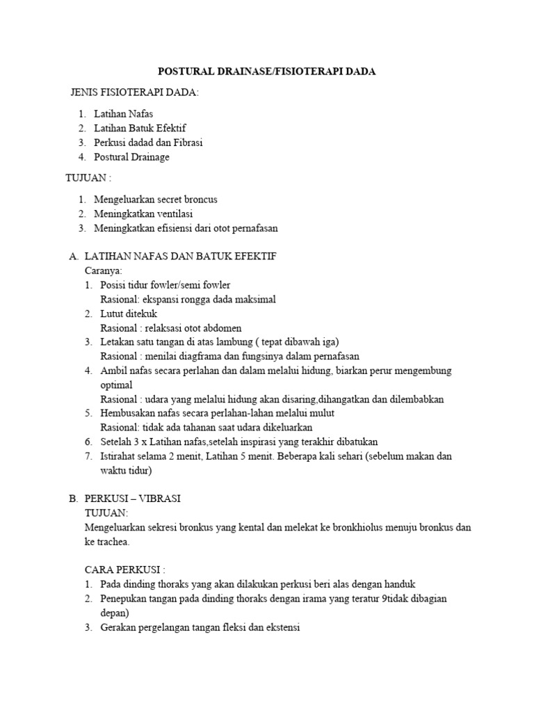 Sop Fisioterapi Dada | PDF