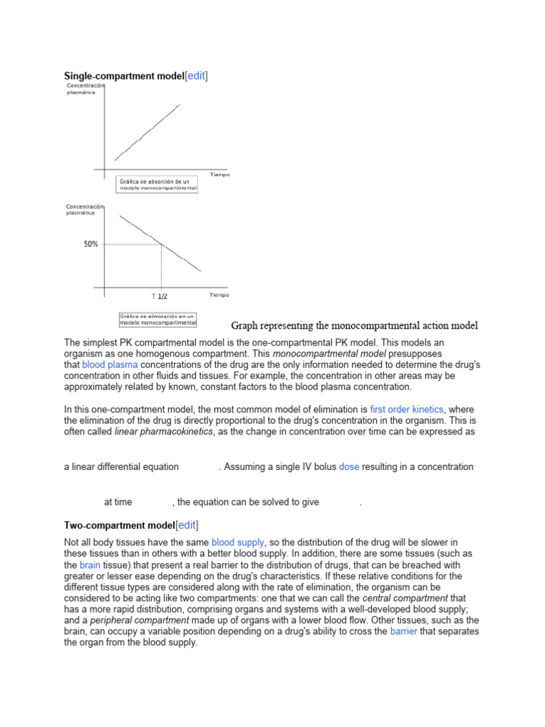 Single and Double Compartment Models | PDF